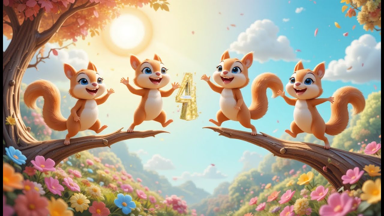 Squirrel Counting Song | Learn Numbers 1 to 10 with Cute Squirrels for ...