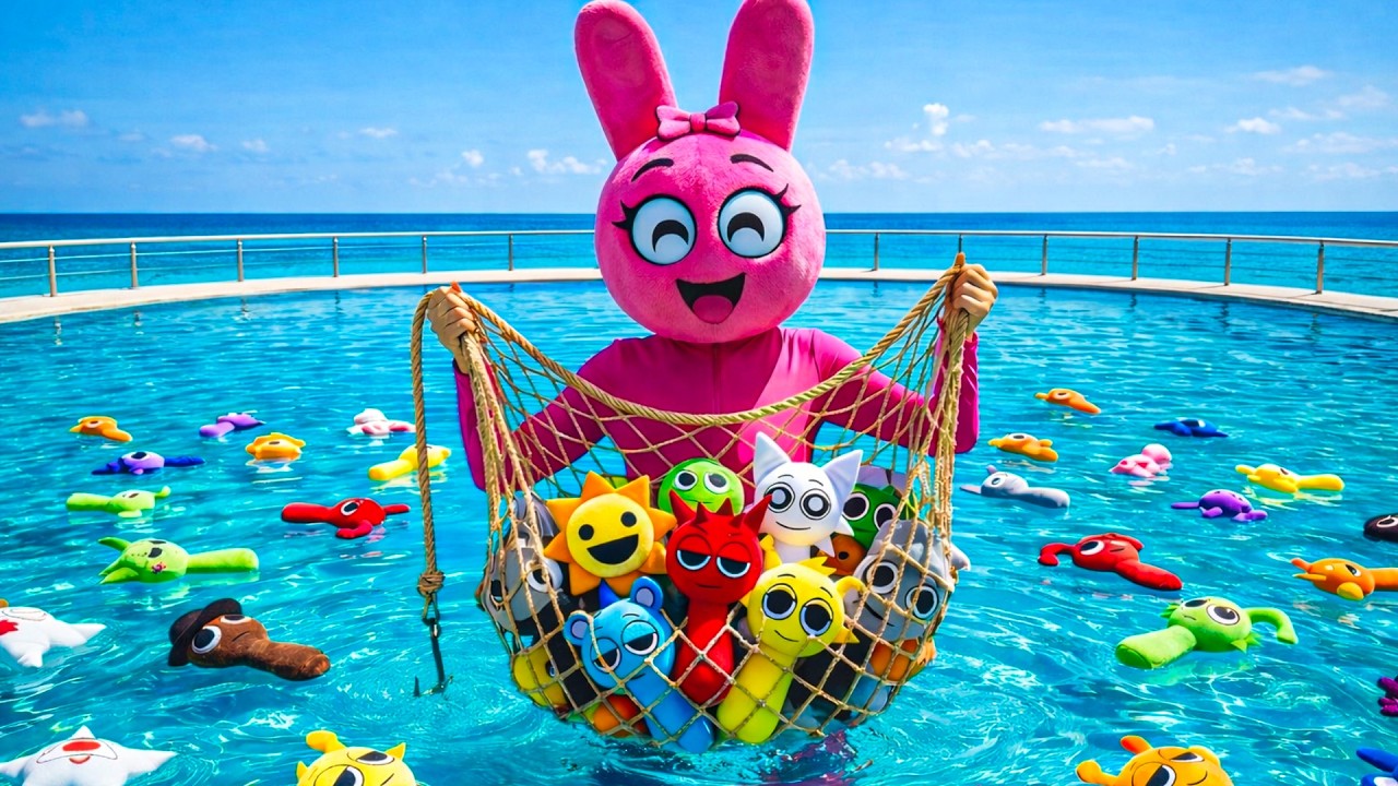 Is there anything unusual about the pool? | Pinki & Sprunki - YouTube