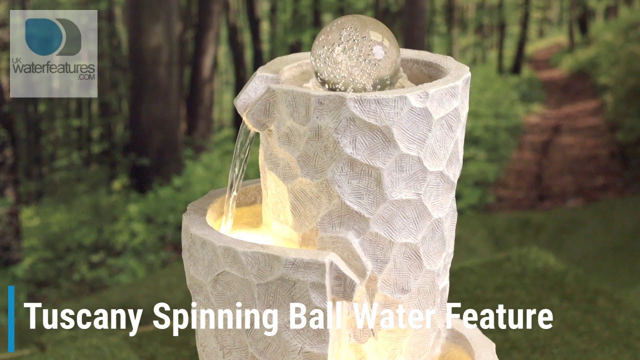Tuscany Spinning Ball Garden Water Feature - YouTube
