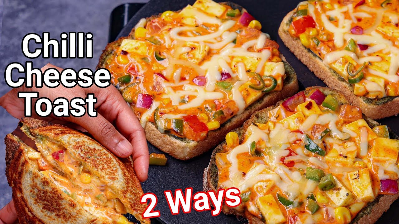 Home Made Yummy & Spicy Paneer Chilli Cheese Toast Or Street Style ...
