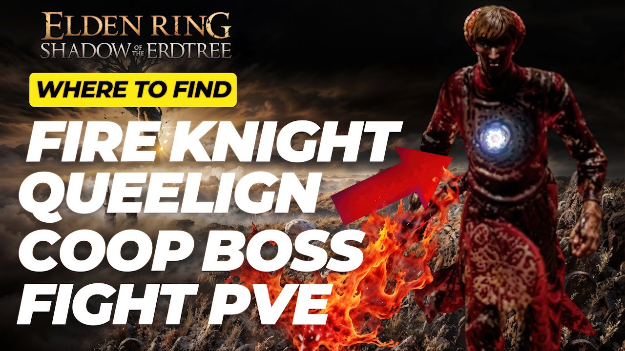 elden ring shadow of the erdtree fire knight queelign coop boss fight ...