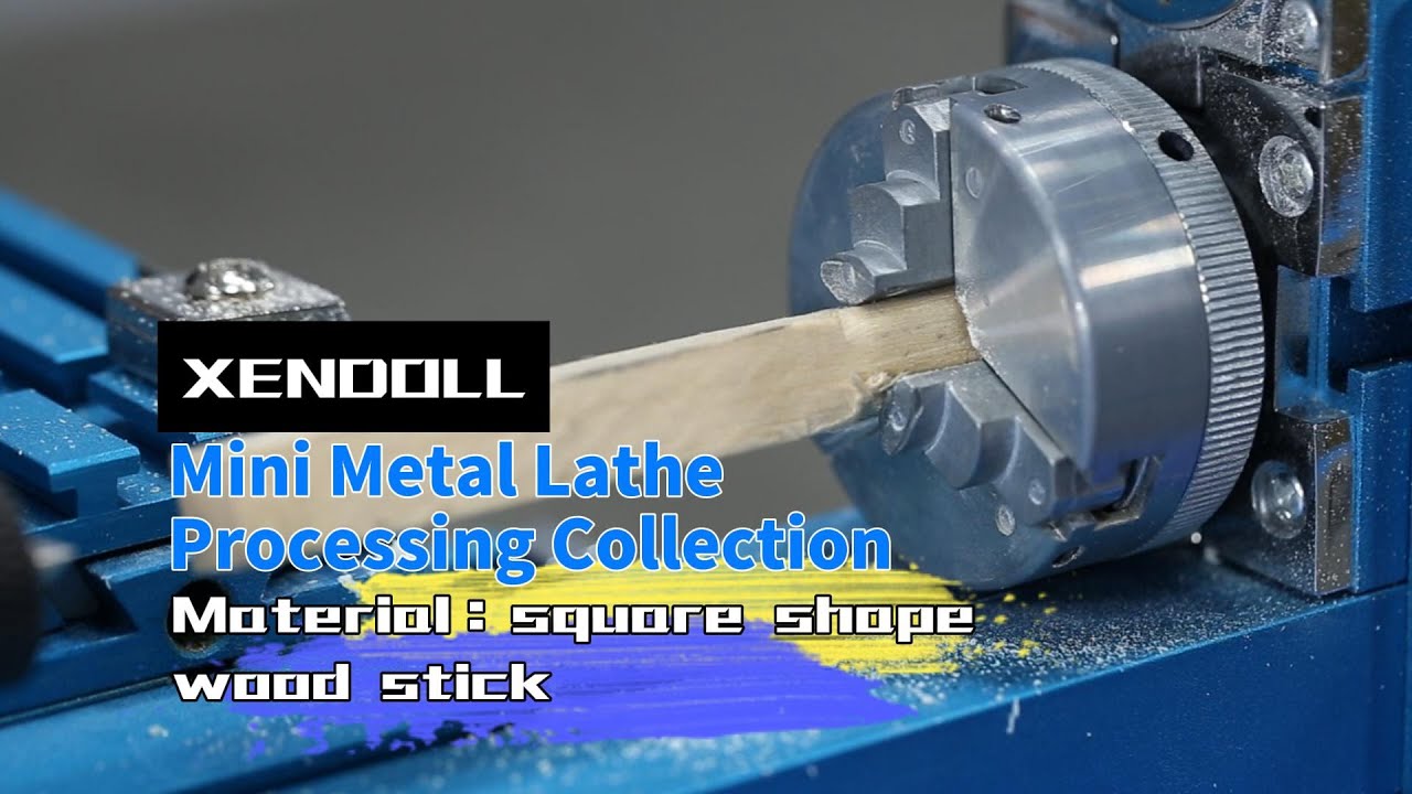 How to process a square shape wood stick on MINI METAL LATHE - YouTube