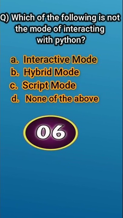 Which of the following is not the mode of interacting with python? #shorts #python #tutorial # ...