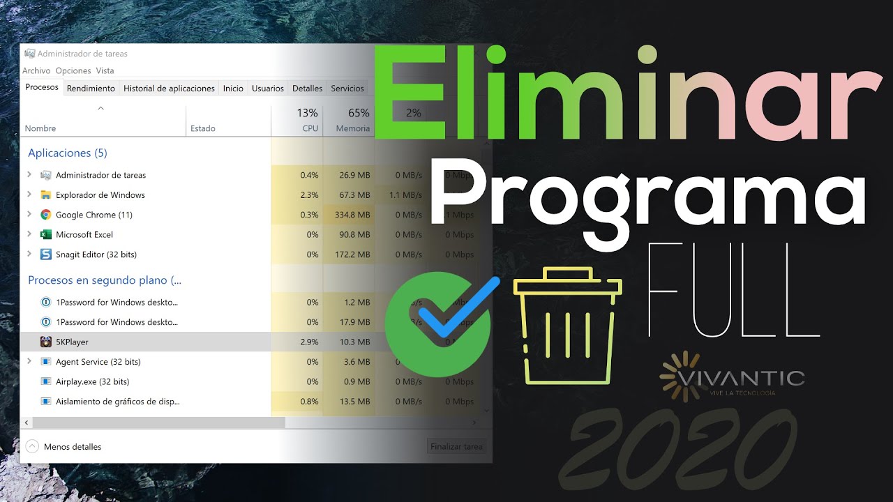 5 pasos: Desinstalar un programa en Windows 10 (No se deja) 2020 - YouTube