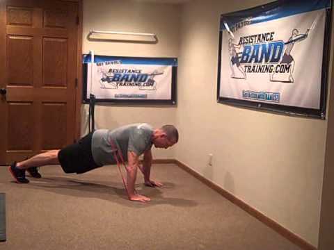 Resistance Band Push up with Core training emphasis - YouTube
