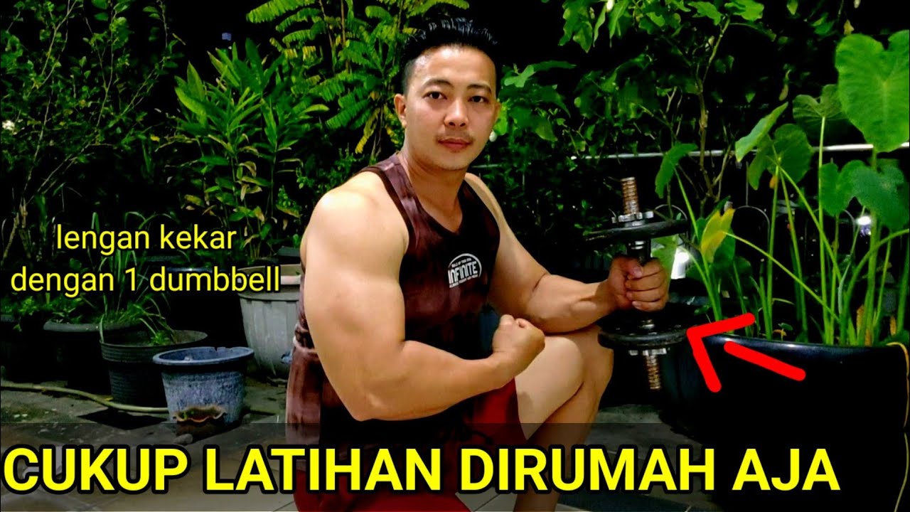 latihan otot biceps dan triceps menggunakan 1 dumbbell secara ...