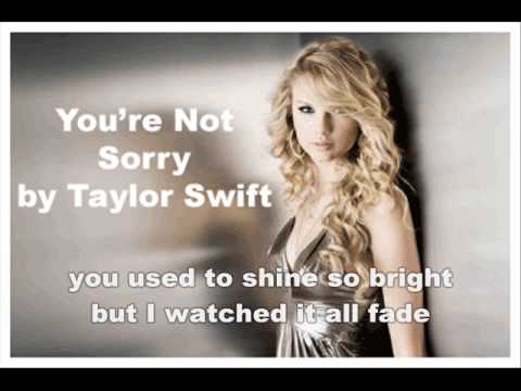 You're Not Sorry lyrics by Taylor Swift - YouTube