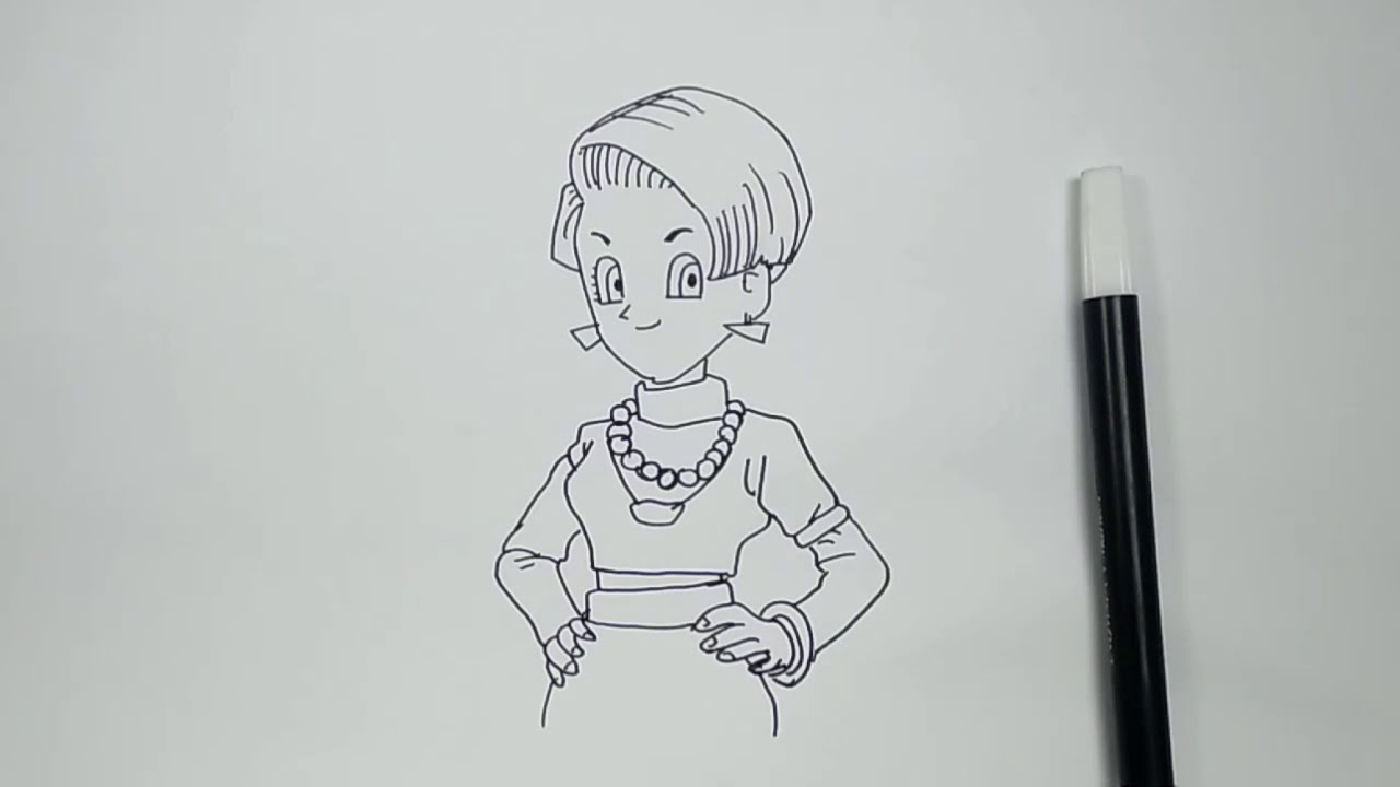 How to Draw DRAGON BALL Z BULMA Step by Step - YouTube