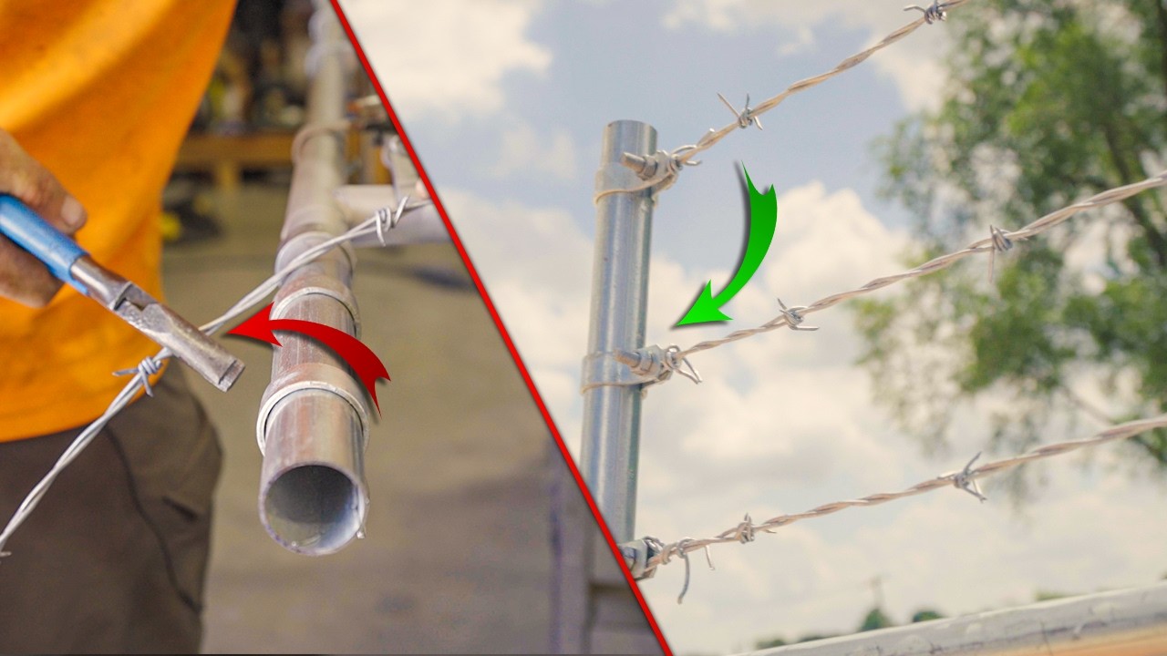 How To Add Barbed Wire To A Chainlink Fence - YouTube