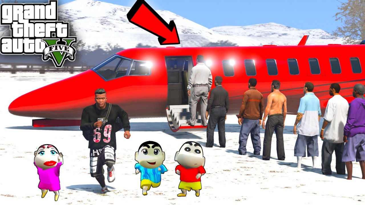 GTA 5 : Franklin Landing First Flight Experience With Shinchan ...
