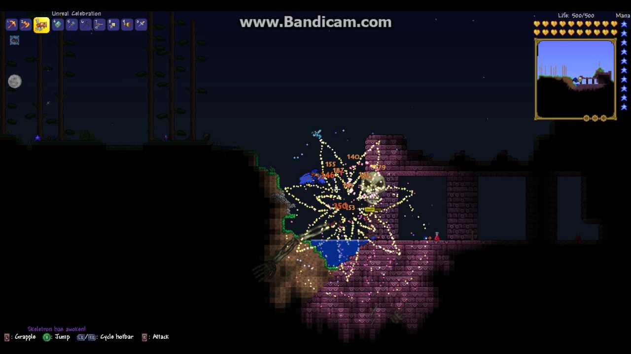 Terraria:Celebration v.s Skeletron - YouTube