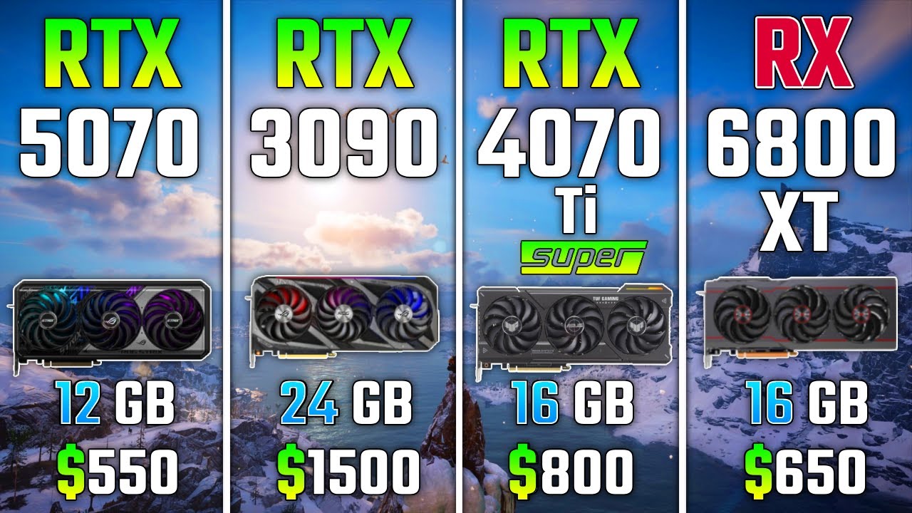 RTX 5070 vs RTX 3090 vs RTX 4070 Ti SUPER vs RX 6800 XT | Test in 7 ...