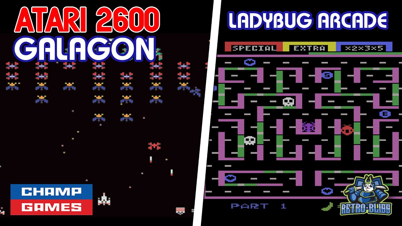 ATARI 2600 Homebrews GALAGON and LADYBUG ARCADE! Let's Go! - YouTube