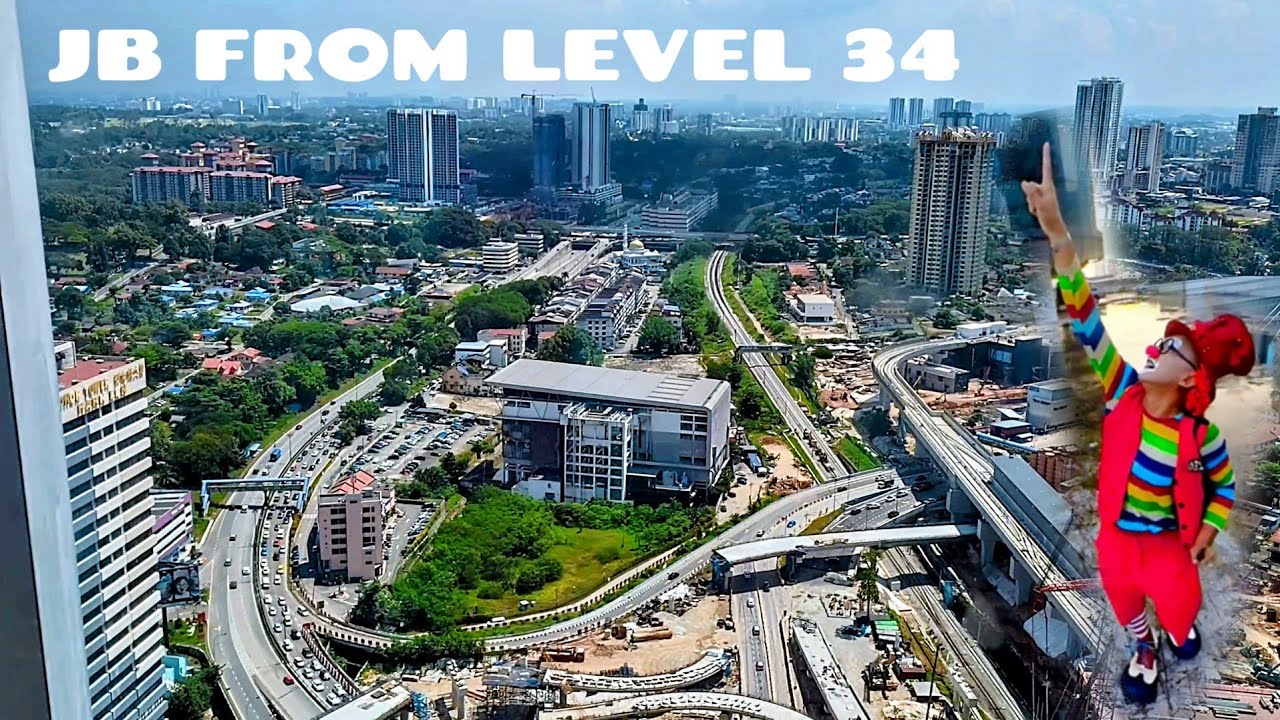 Johor Bahru city view from the 34th floor of the SKYSCAPE @ MENARA ...