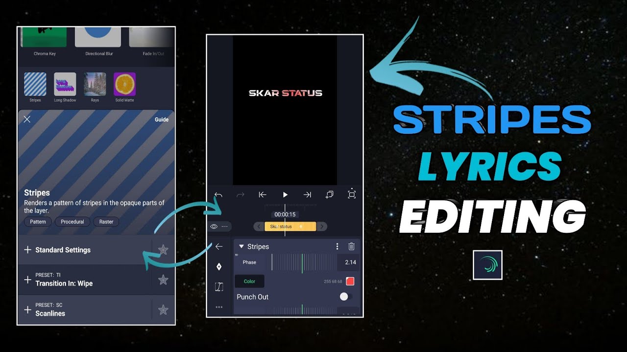 How To Use Stripes Effect In Alight Motion App | Full Course Stripes Lyrics - YouTube
