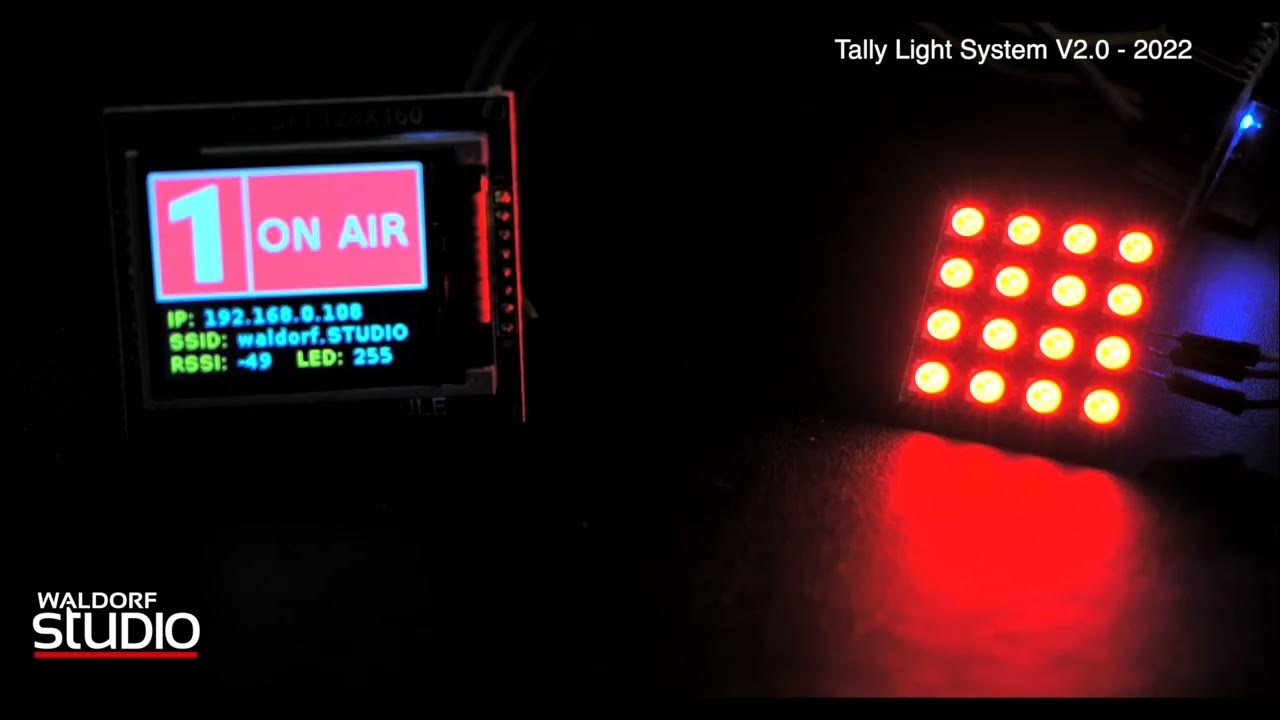 Prototyp Tally Light System for vMix v2.0 - 2022 WALDORF-STUDIO - YouTube