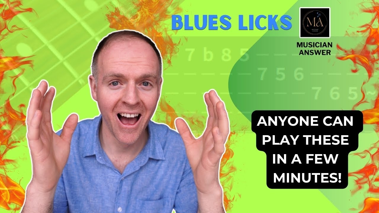 4 VERY EASY BEGINNER GUITAR BLUES LICKS / RIFFS WITH TAB ON SCREEN - 2 ...