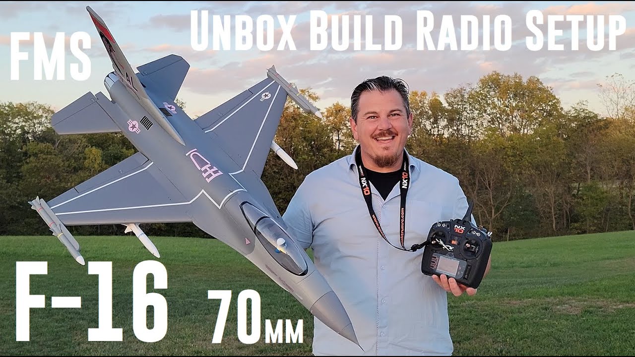 FMS - F-16 Falcon - 70mm - Unbox, Build, & Radio Setup - YouTube