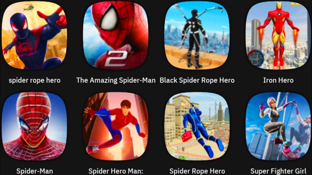 Spider Rope Hero, The Amazing Spider-Man 2, Black Spider Rope Hero ...