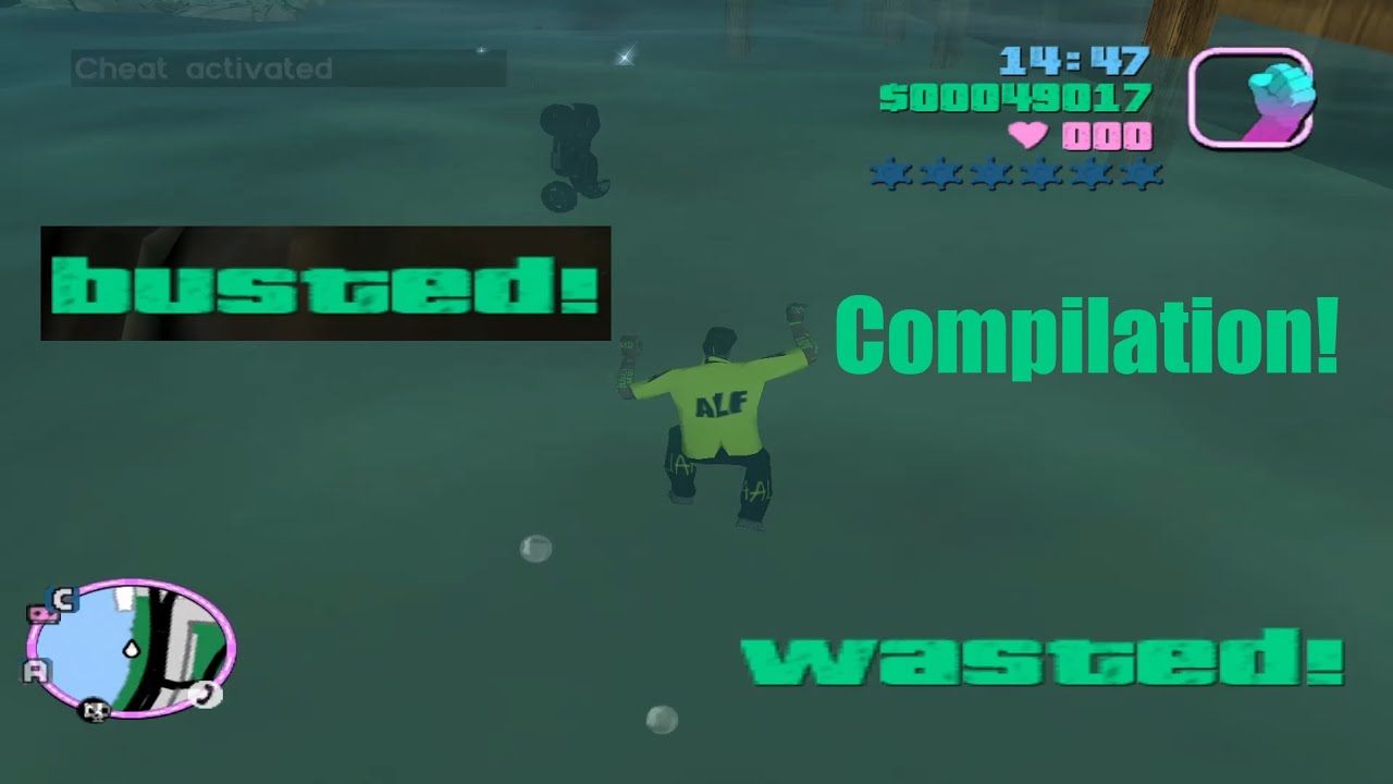 GTA VC - 'Wasted!' and 'Busted!' compilation! + 2 surprises at the end ...
