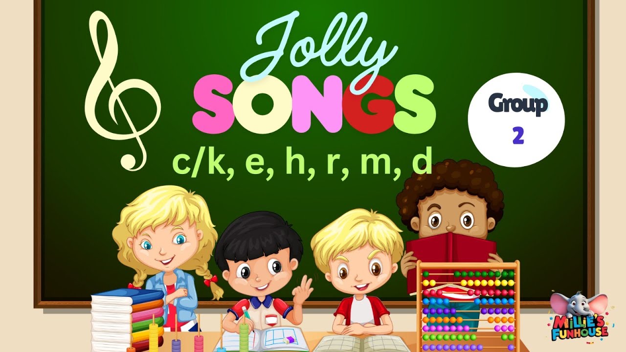 Jolly Phonics Songs Group 2 (c/k, e, h, r, m, d) - YouTube