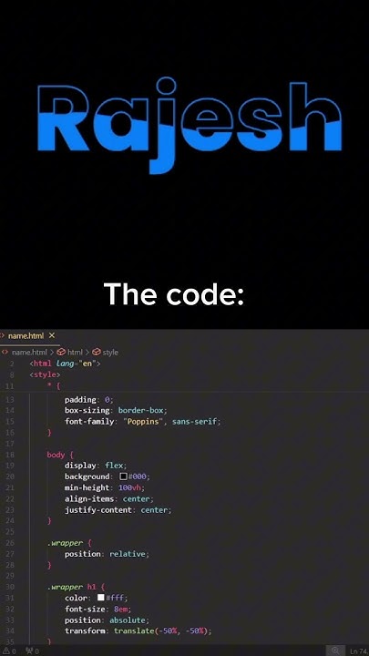 Name Animation Html Css Coding Shorts Coding Shorts Computerscienceconcepts Html Css