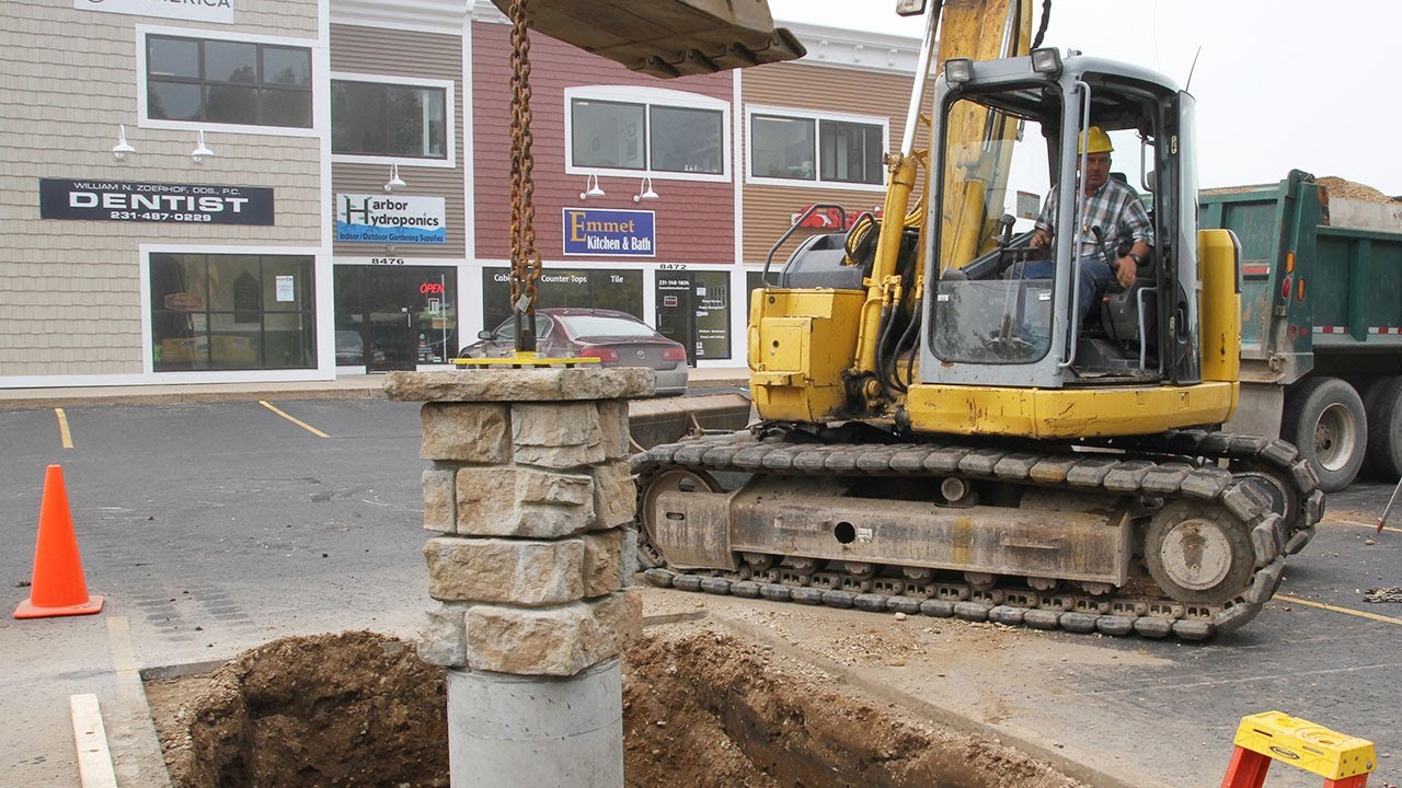 How To Install Signage Foundations With A Precast Concrete Pole Base ...