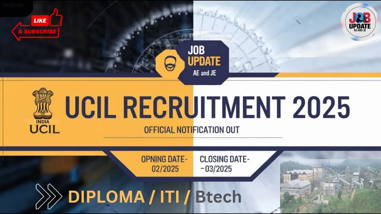 UCIL Recruitment 2025:ApplyNow!🤩UCIL Official Notification Out 2025 ...