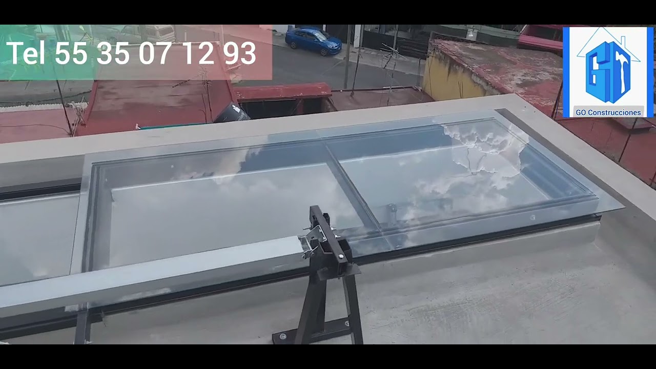 Domo automatizado retráctil con vidrio templado . - YouTube