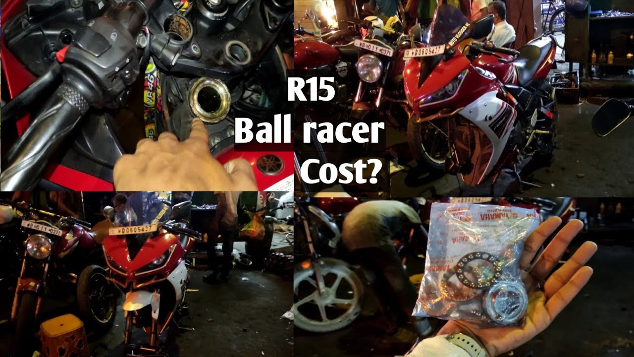 Finally installed new Handle bearing ball racer for my Yamaha R15 🔥 ...