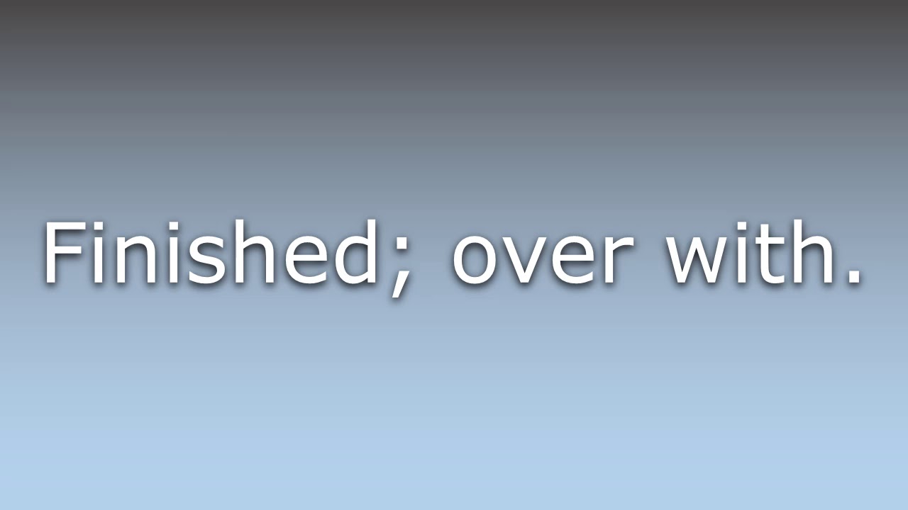 What does Finito mean? - YouTube