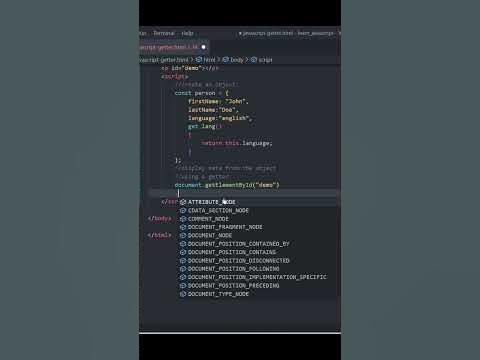 JavaScript Getters and Setters part 1 #javascript #getter #setter #shorts - YouTube
