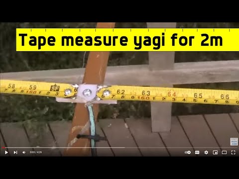 Testing a tape measure yagi antenna for 2 metres - YouTube