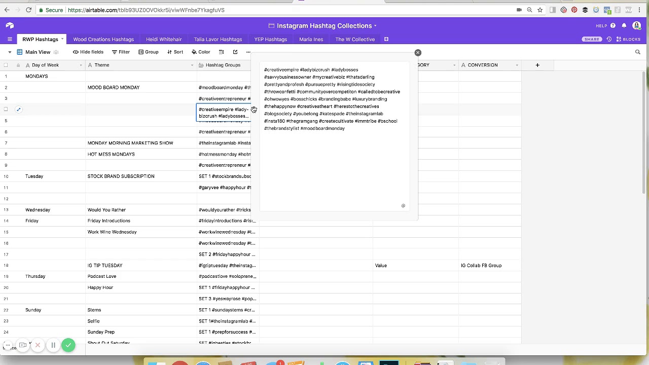 AirTable Tuesday | My Instagram Hashtag Spreadsheet - YouTube