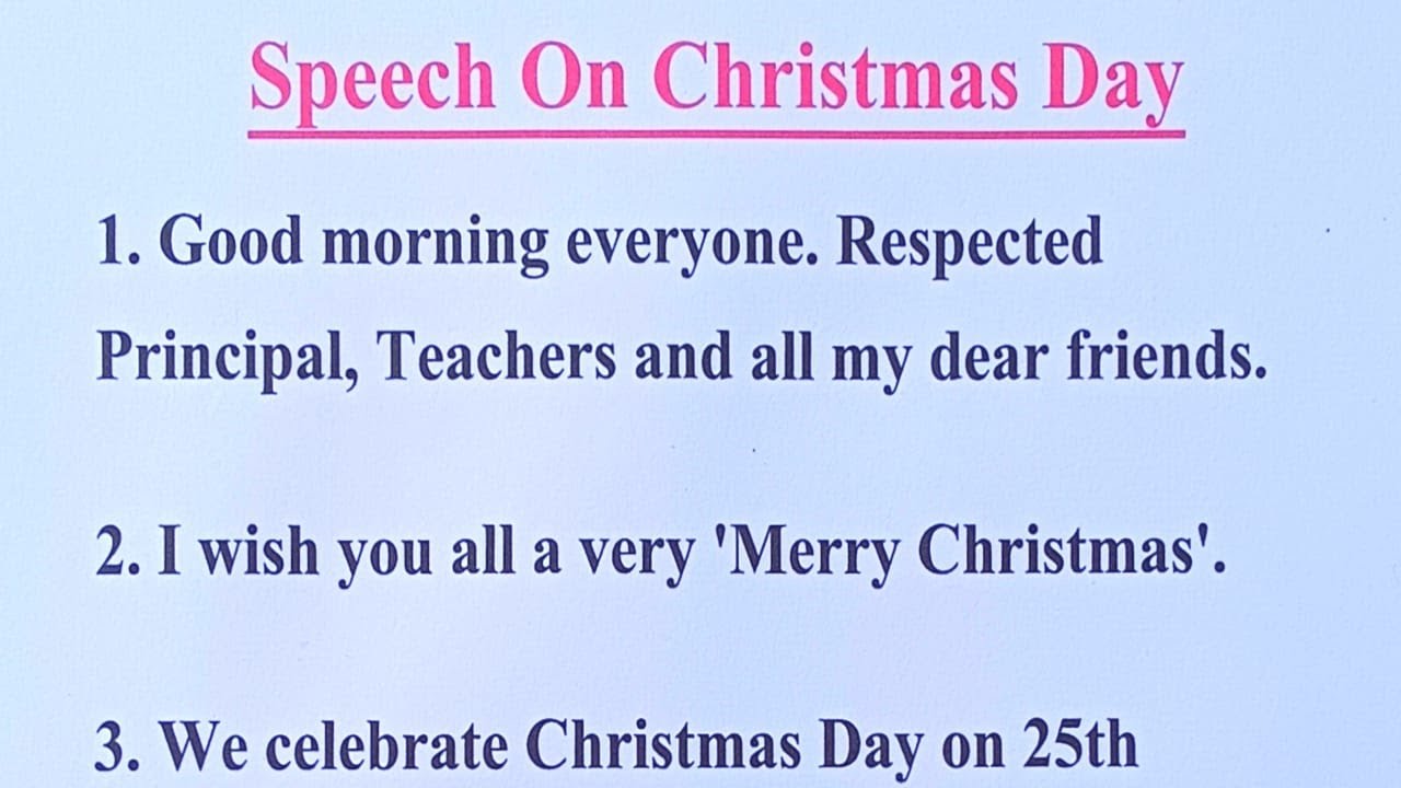 Christmas Day Speech | Speech On Christmas Festival in English ...