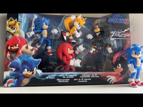 Sonic movie 3 4 pack review and unboxing - YouTube