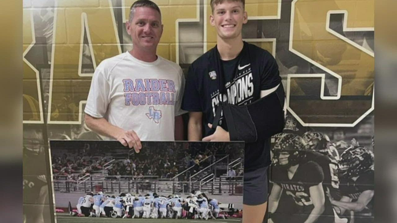 Lumberton Head Coach/Athletic Director presents Vidor football player ...
