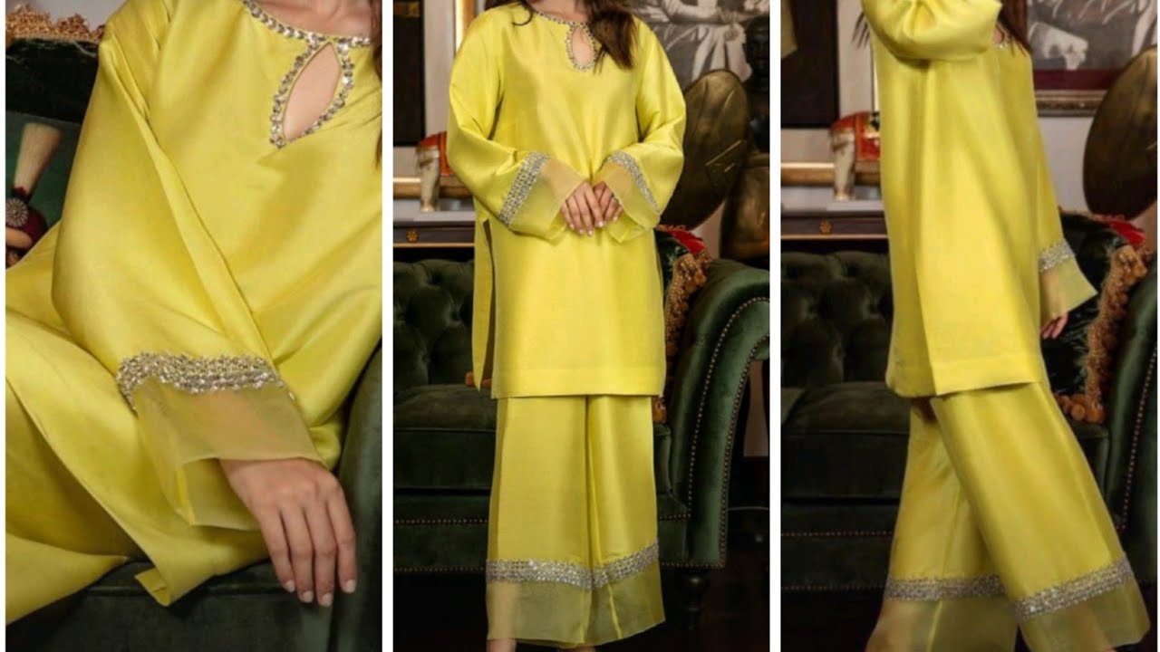 Designer Suit From Plain Fabric || Stylish Suit || Simple and Sober ...