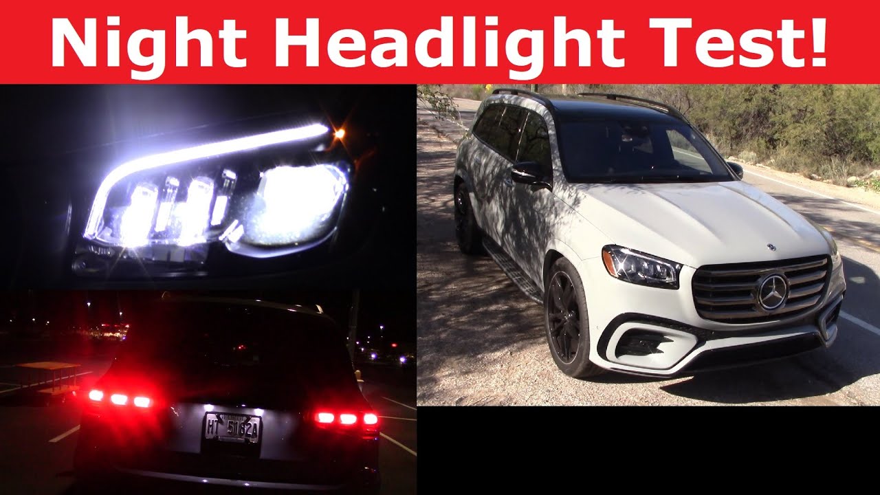 2024 Mercedes GLS 580 Headlight Test and Night Drive - YouTube