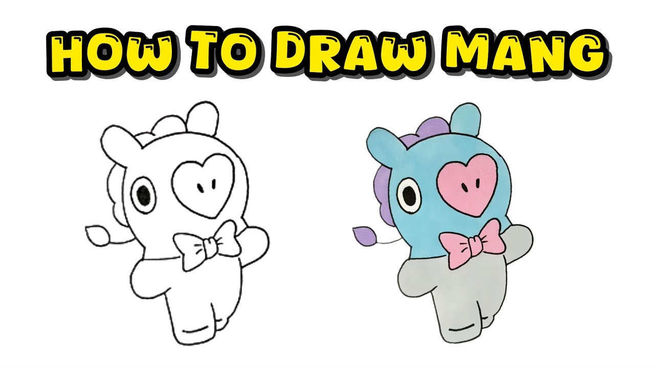How to Draw Mang from BT21 Universe in Minutes – Drawing with Colorful ...