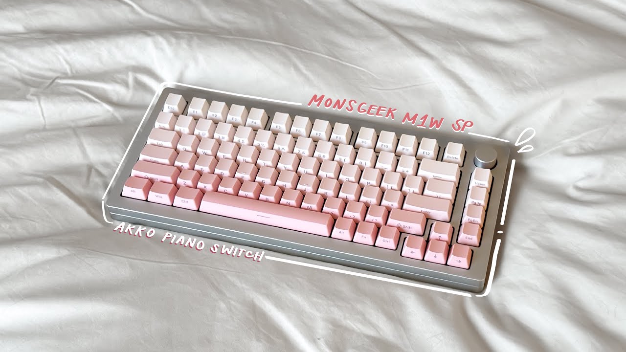 🌸 pink gradient monsgeek m1w sp keyboard unboxing + sound test (zero ...