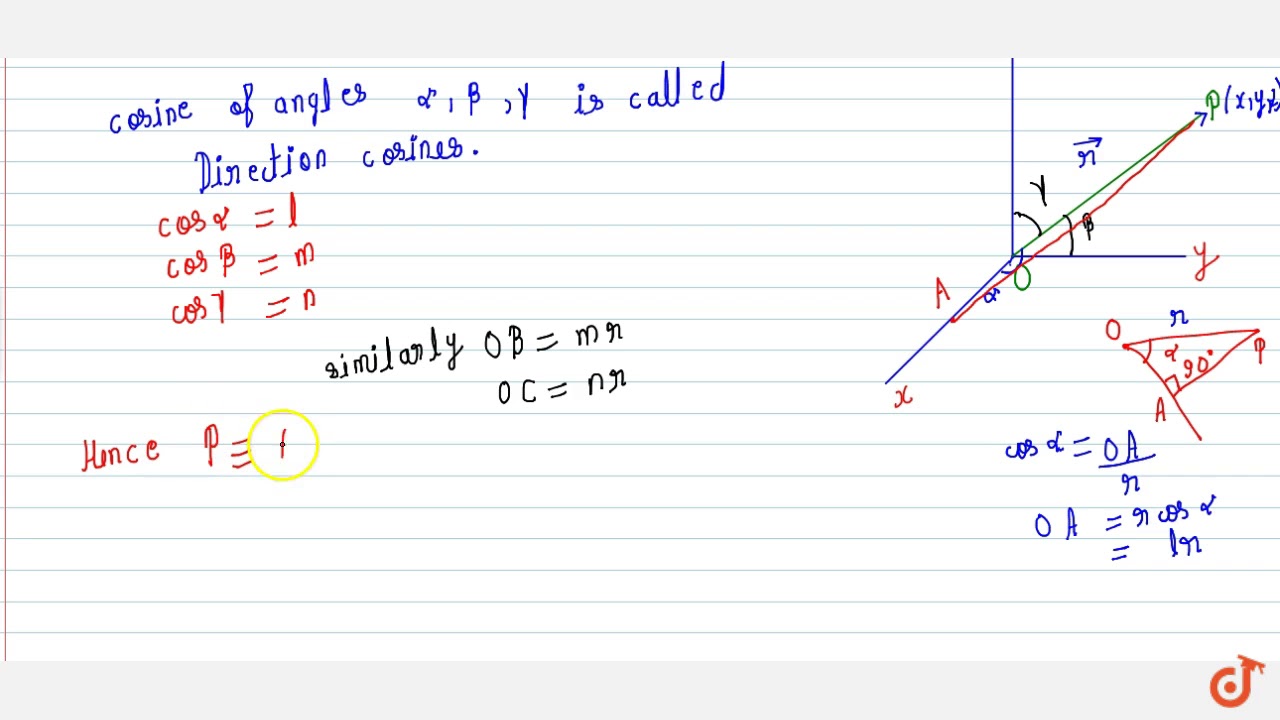 Direction cosine and ratio of line - YouTube