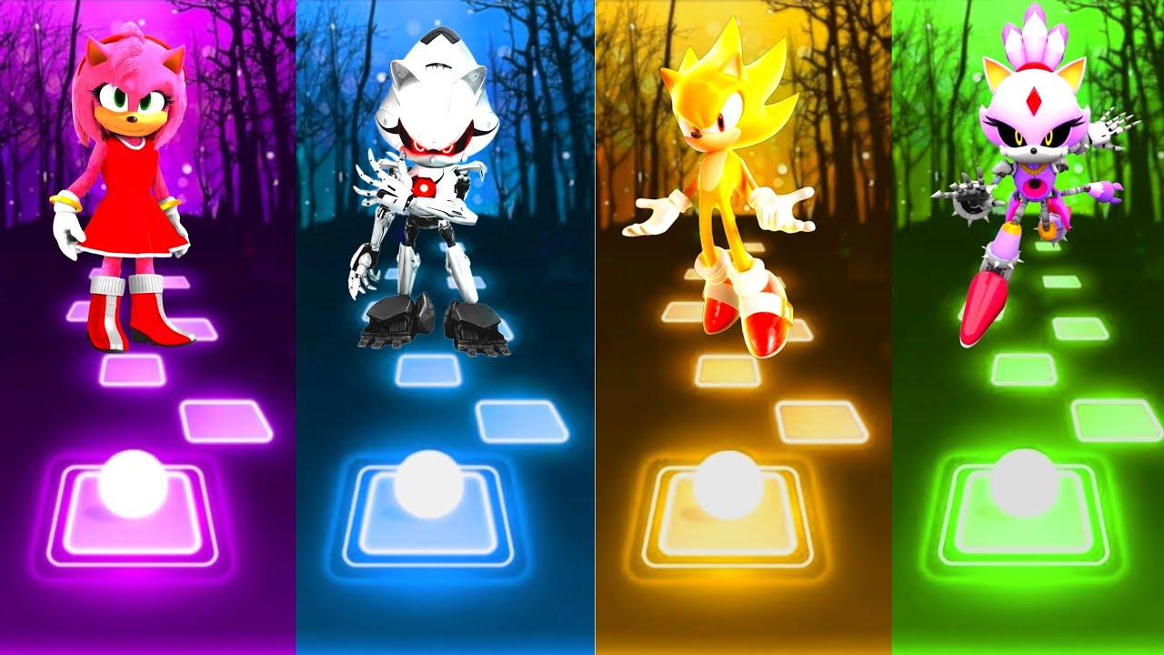 Amy 🆚 Octopus Sonic 🆚 Super Sonic 🆚 Metal Blaze. 🎶 Tiles Hop EDM Rush ...