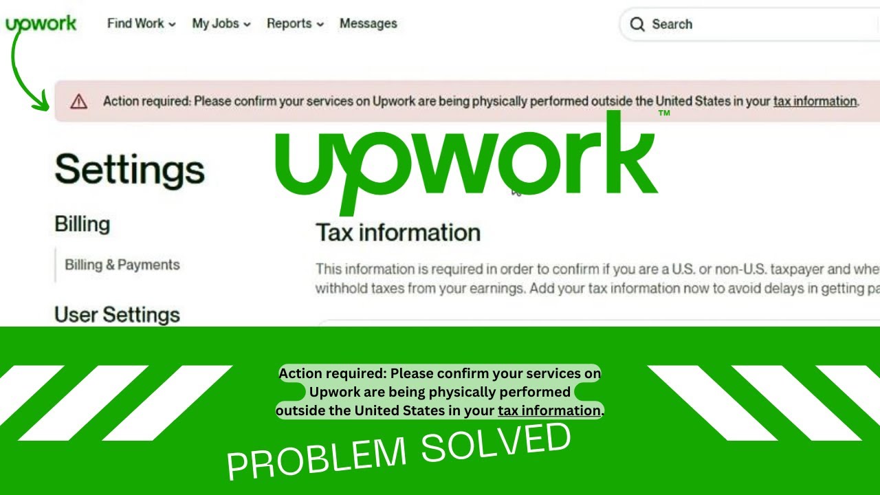 Tax Information on Upwork Problem has been solved | Upwork account issue - YouTube