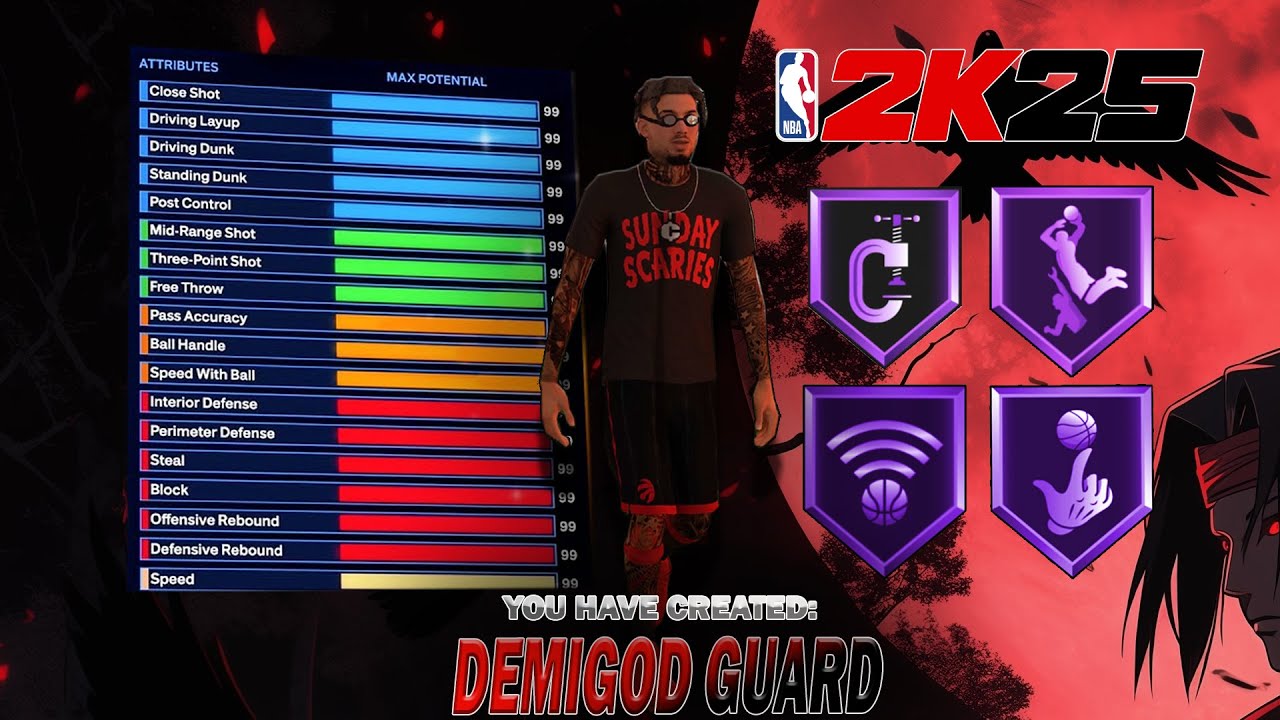 BEST GUARD BUILD NBA2K25! BEST ALL-AROUND BUILD! BEST BUILD NBA 2K25 ...