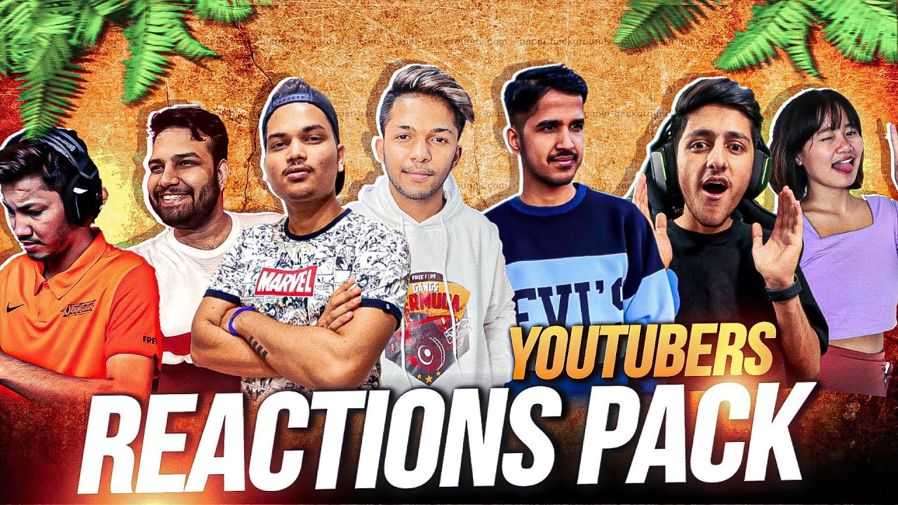 All Free Fire Youtubers Reactions Png Image || FF YouTubers Reactions ...