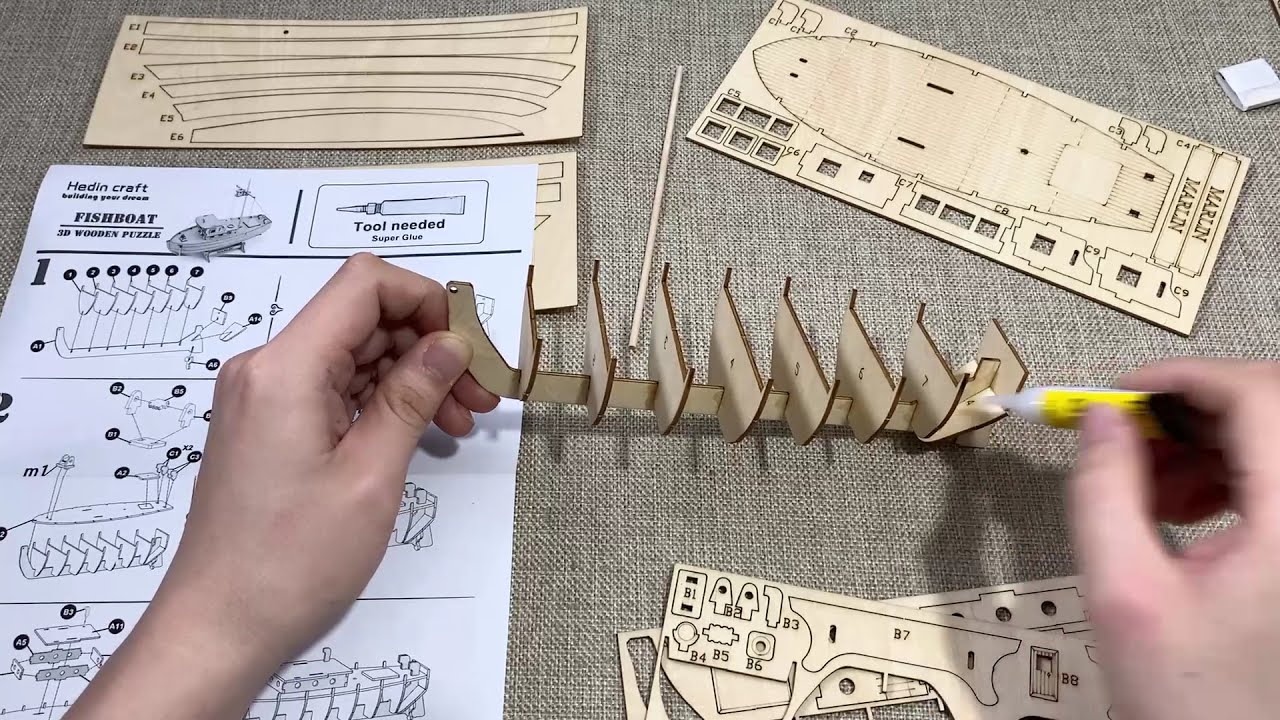 Building A Fishing Boat 1:40 Scale, Scale Boat Wooden Model Kit - YouTube
