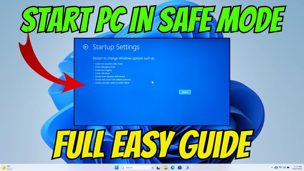 How To Start Laptop & PC in Safe Mode (Windows 11) - YouTube