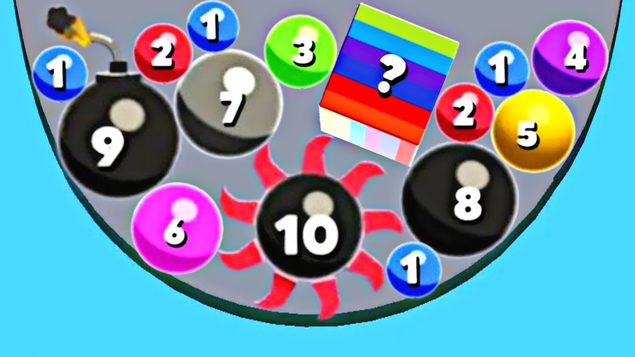 BALL MERGE DROP 3D - ASMR Gameplay (Balls Numbers Evolution, Level Up ...