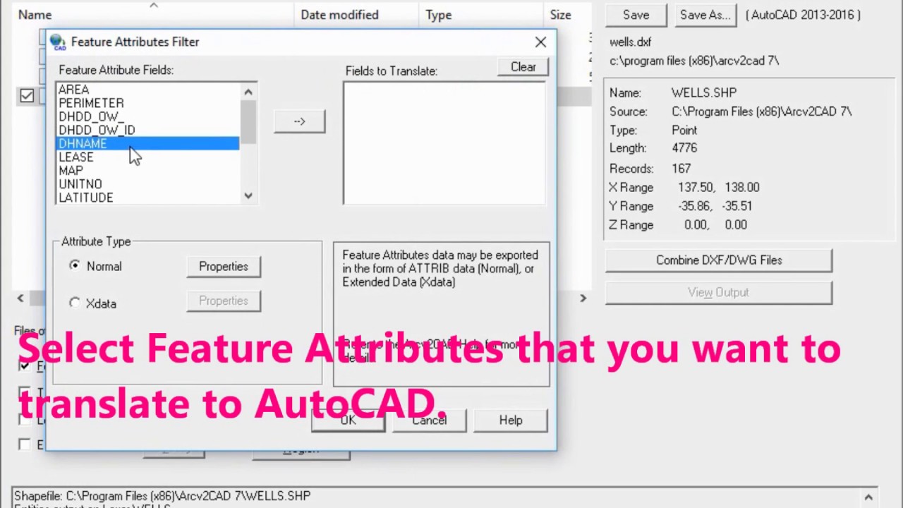 Shapefile Attributes to DWG / DXF annotations conversion - Arcv2CAD ...